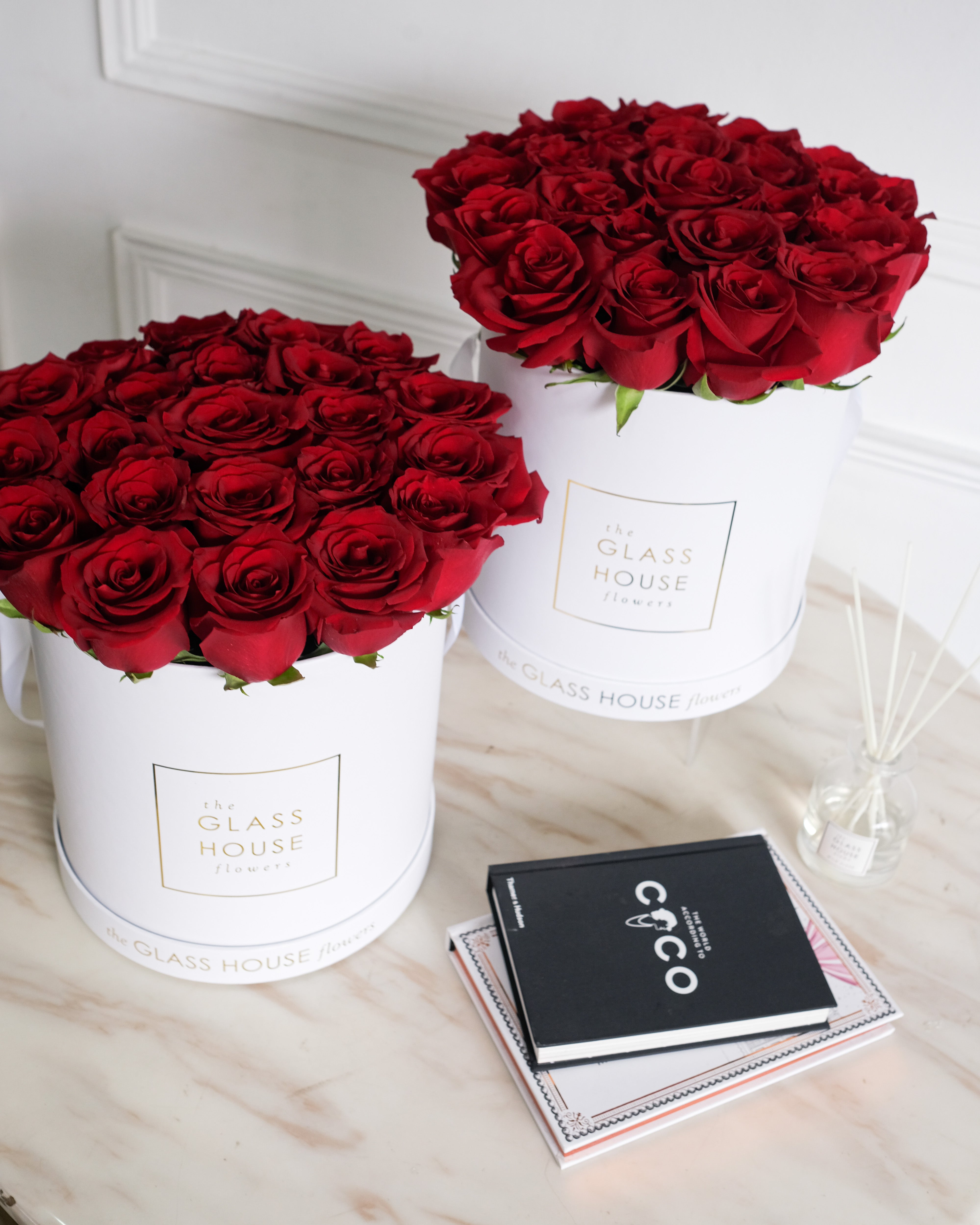 Roses - Large Round Box – The Glass House Flowers