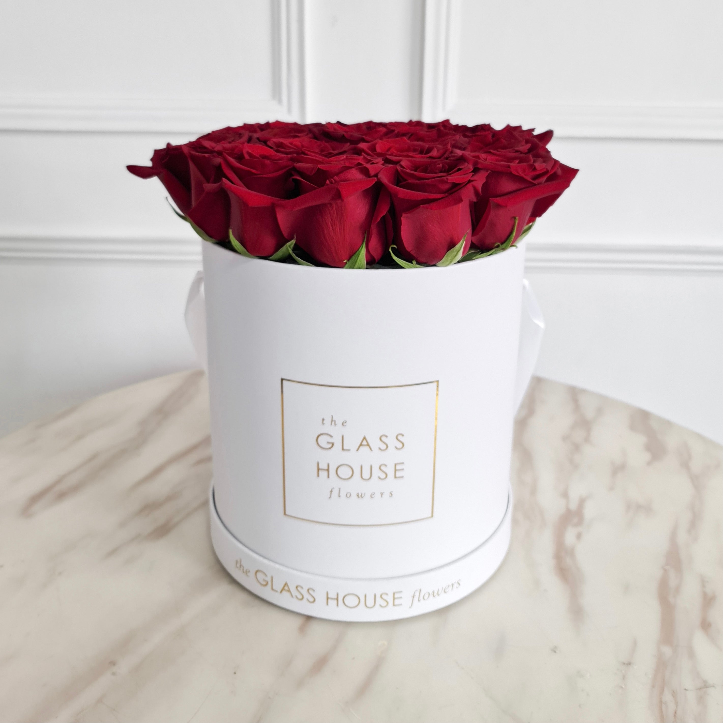 Roses - Large Round Box – The Glass House Flowers